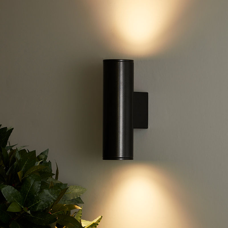 Edit Oakham Outdoor Up & Down Wall Light - Black - Lighting Direct